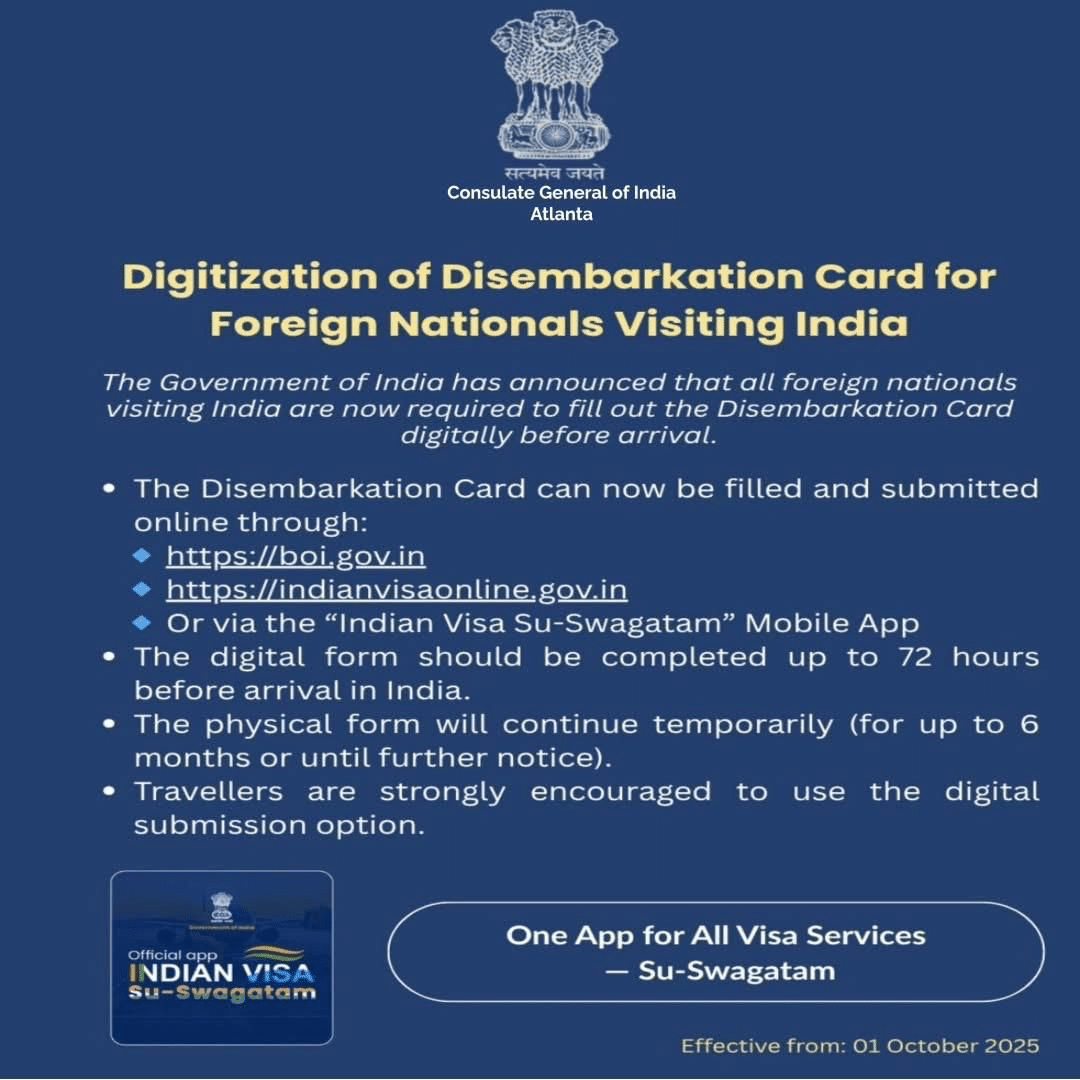 India Introduces Digital Disembarkation Card For Foreign Nationals ...